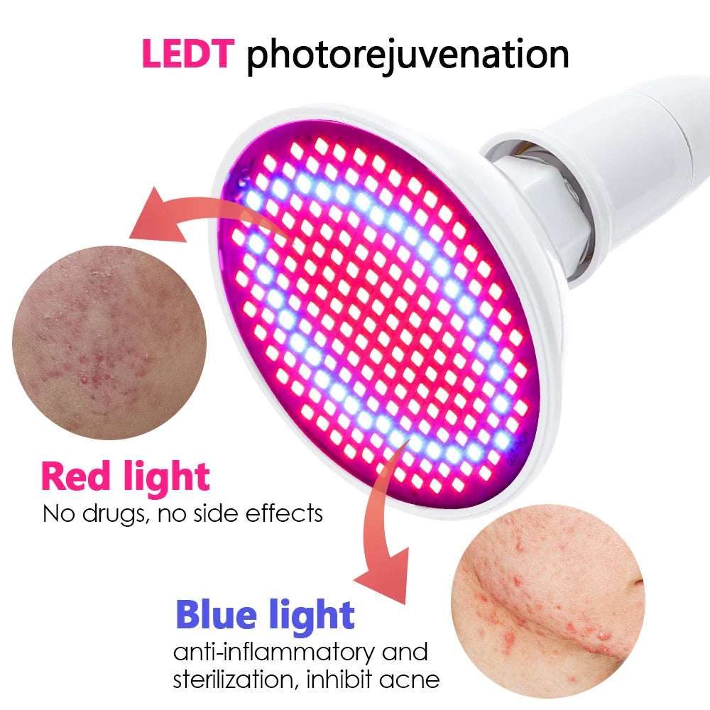 200 LEDs Infrared Light Therapy Lamp Skin Care Anti Aging 660nm 850nm ...