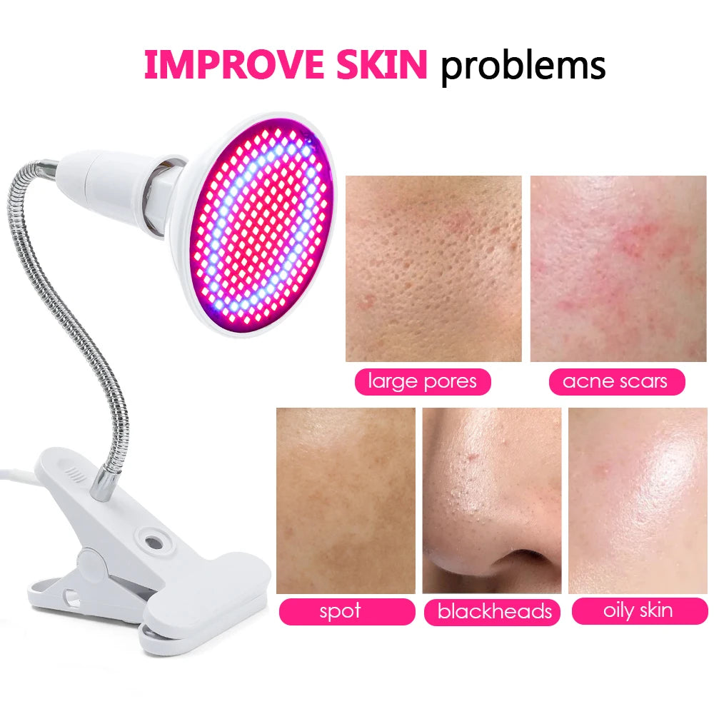 200 LEDs Infrared Light Therapy Lamp Skin Care Anti Aging 660nm 850nm ...